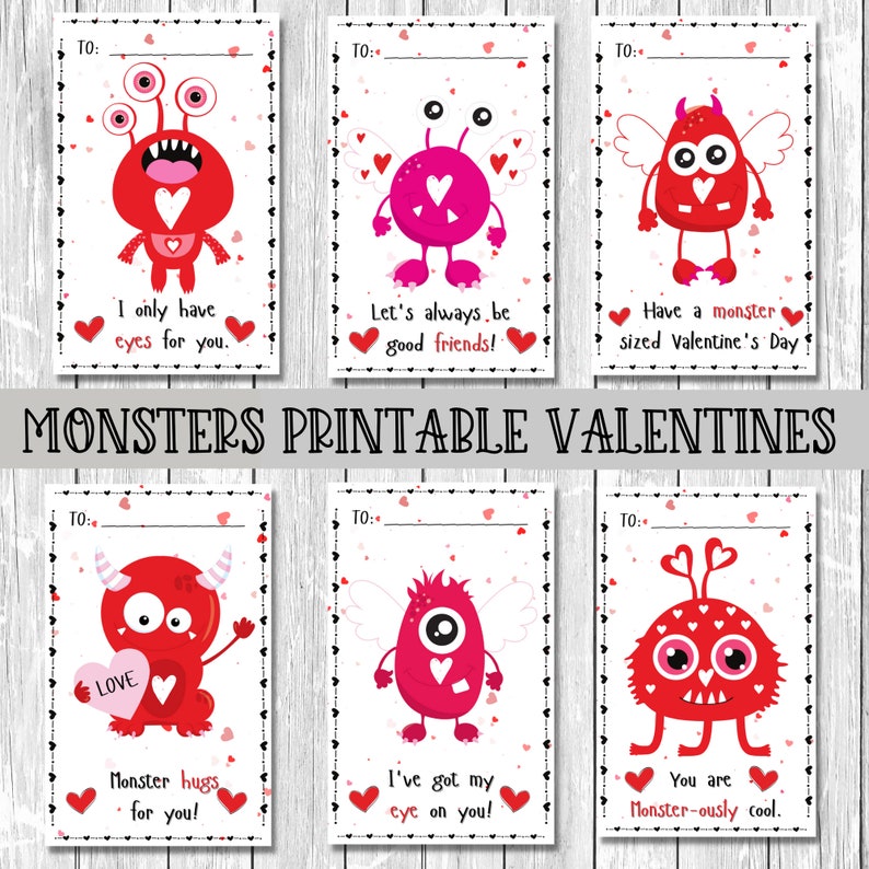 Kids Valentines Cards Instant Digital Download | Printable Kids ...