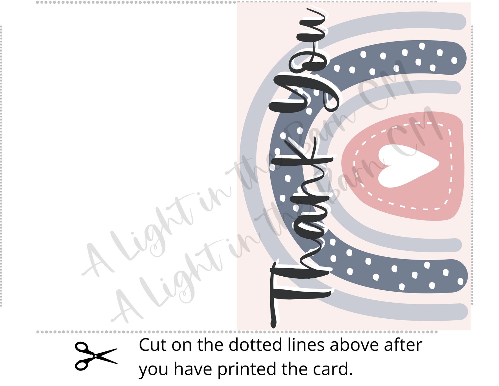 Boho Rainbow Thank You Printable Card and PNG Digital Design - Etsy