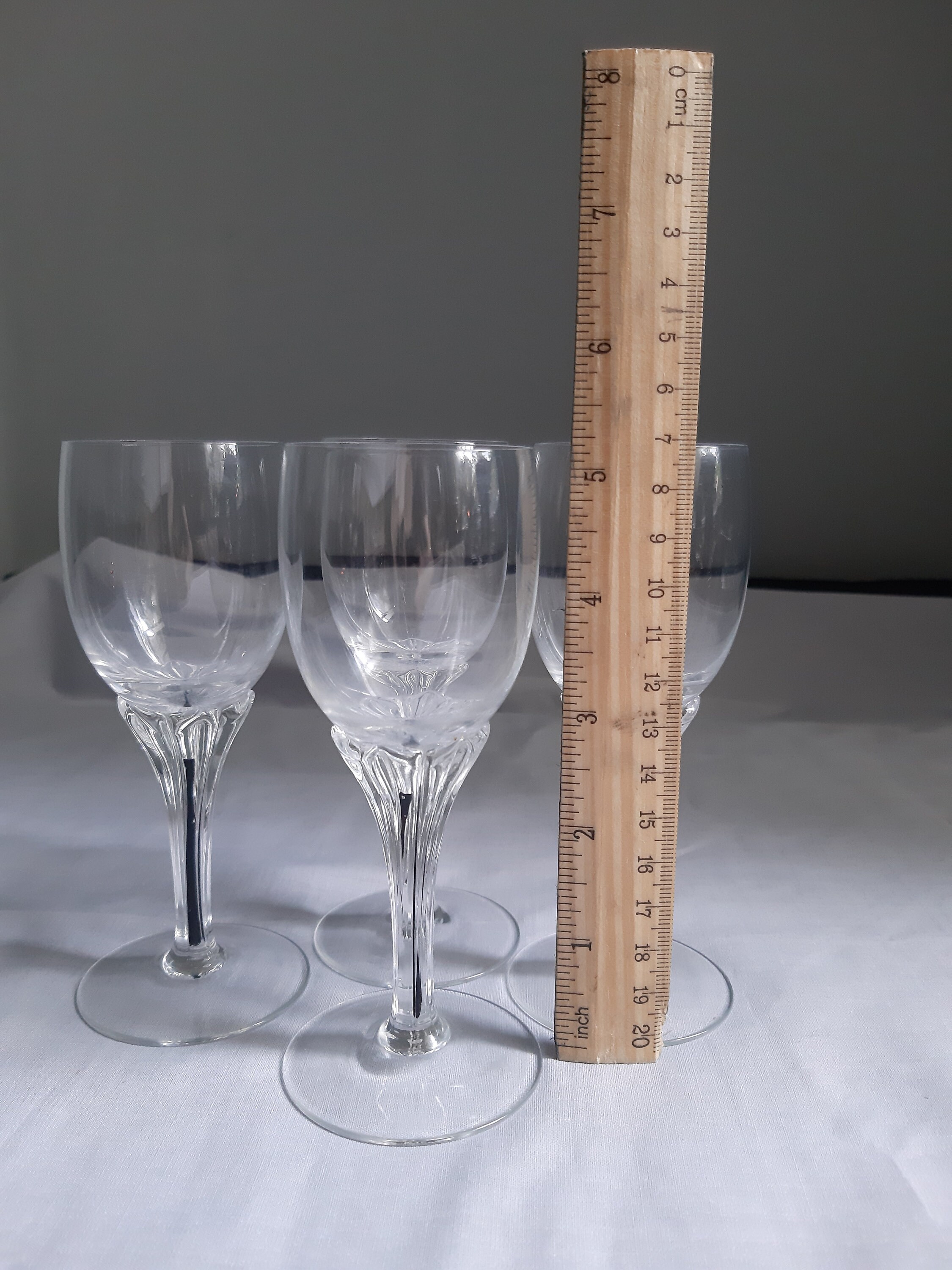4 Vintage Bohemia EXQUISITE Crystal Sherry Port Glasses Black Stem ...