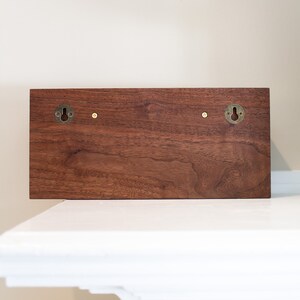 Modern Wood Key Rack, Walnut Key Holder With Brass Hooks, Entryway ...