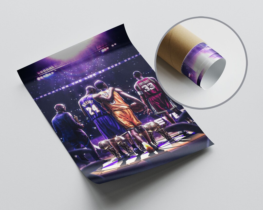 Kobe Bryant Canvas, LA Lakers Poster, Black Mamba Printed Art, NBA ...