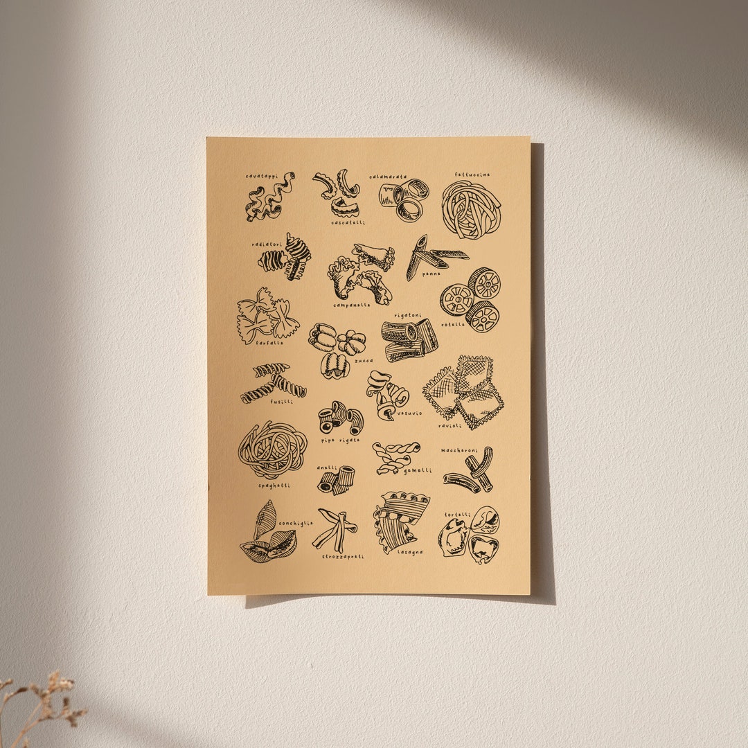 Hand-drawn Noodles Printable Wall Art | Noodle Kitchen Wall Decor ...