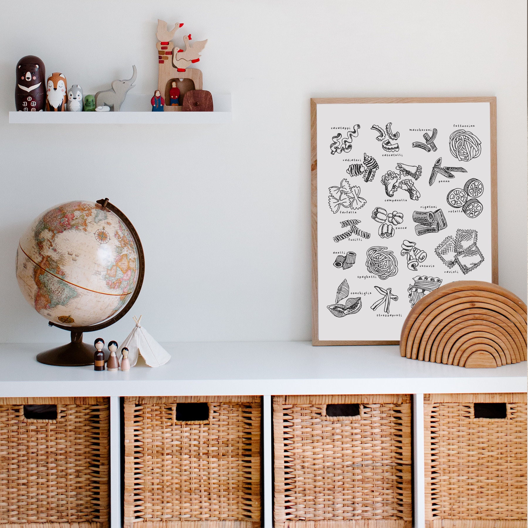 Hand-drawn Noodles Printable Wall Art | Noodle Kitchen Wall Decor ...