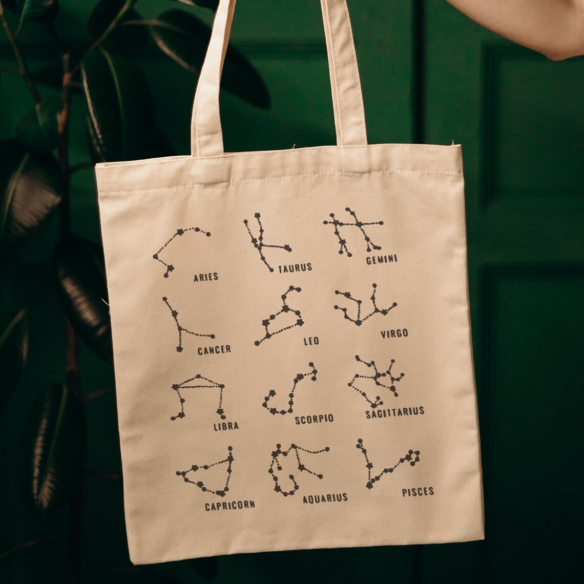 Hand Drawn Zodiac Constellation Canvas Tote Bag | Mythology and ...