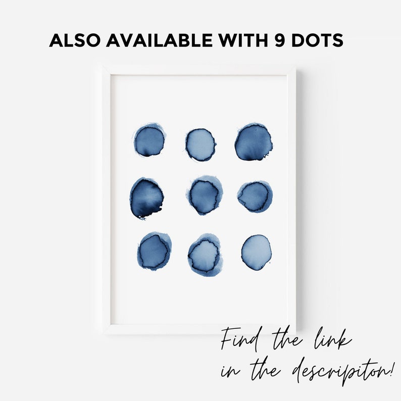 Blue Dots Abstract Watercolor Painting Printable Wall Art - Etsy