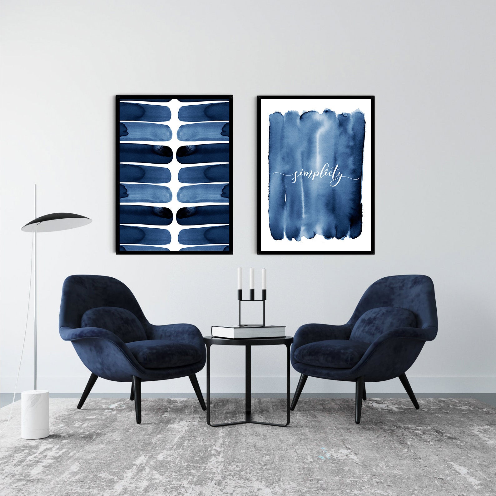 Navy Blue Watercolor Quote Printable, Watercolor Quotes, Wall Art ...