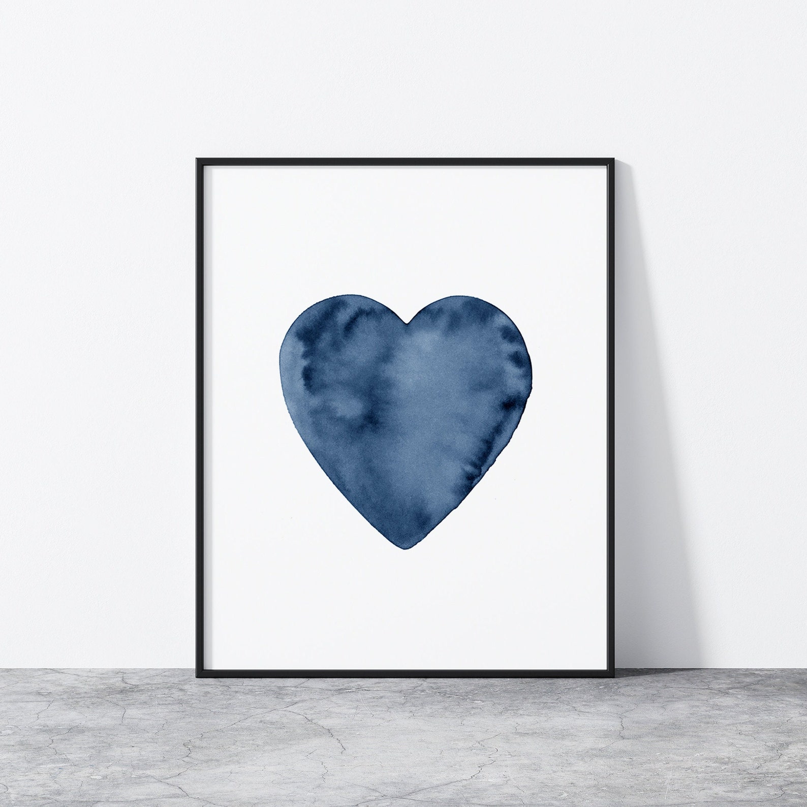 Navy Blue Heart Print Mothers Day Gift Love Printable Wall | Etsy