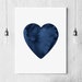 Navy Blue Heart Print, Love Printable Wall Art, Watercolor Hearts ...