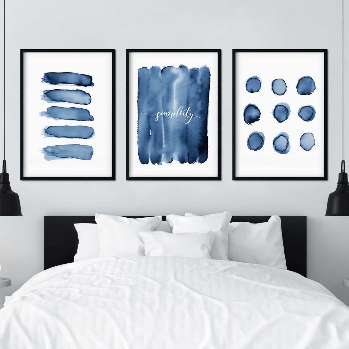 Navy Blue Watercolor Quote Printable Watercolor Quotes Wall - Etsy