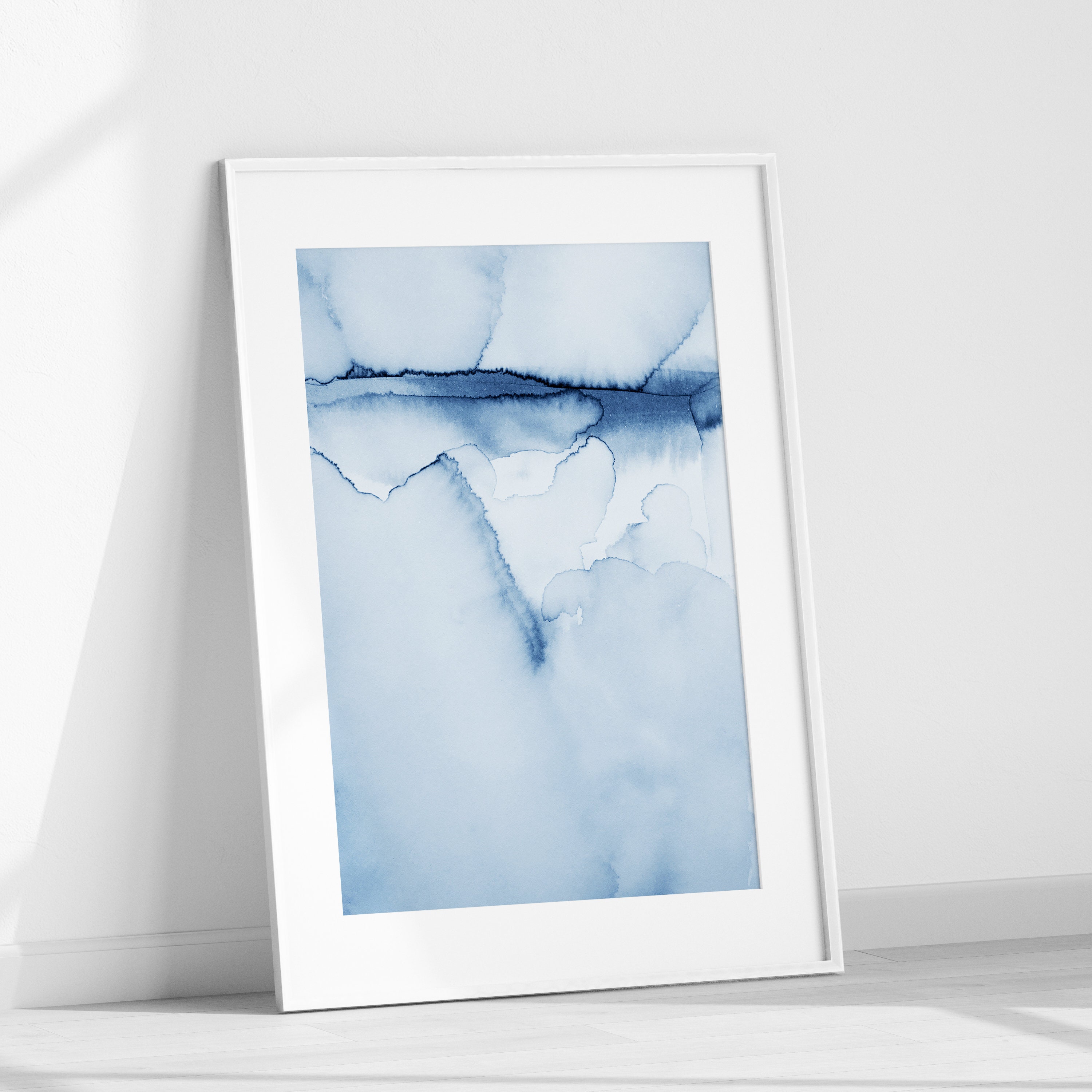 Light Blue Wall Art Print Printable Watercolor Wall Art | Etsy