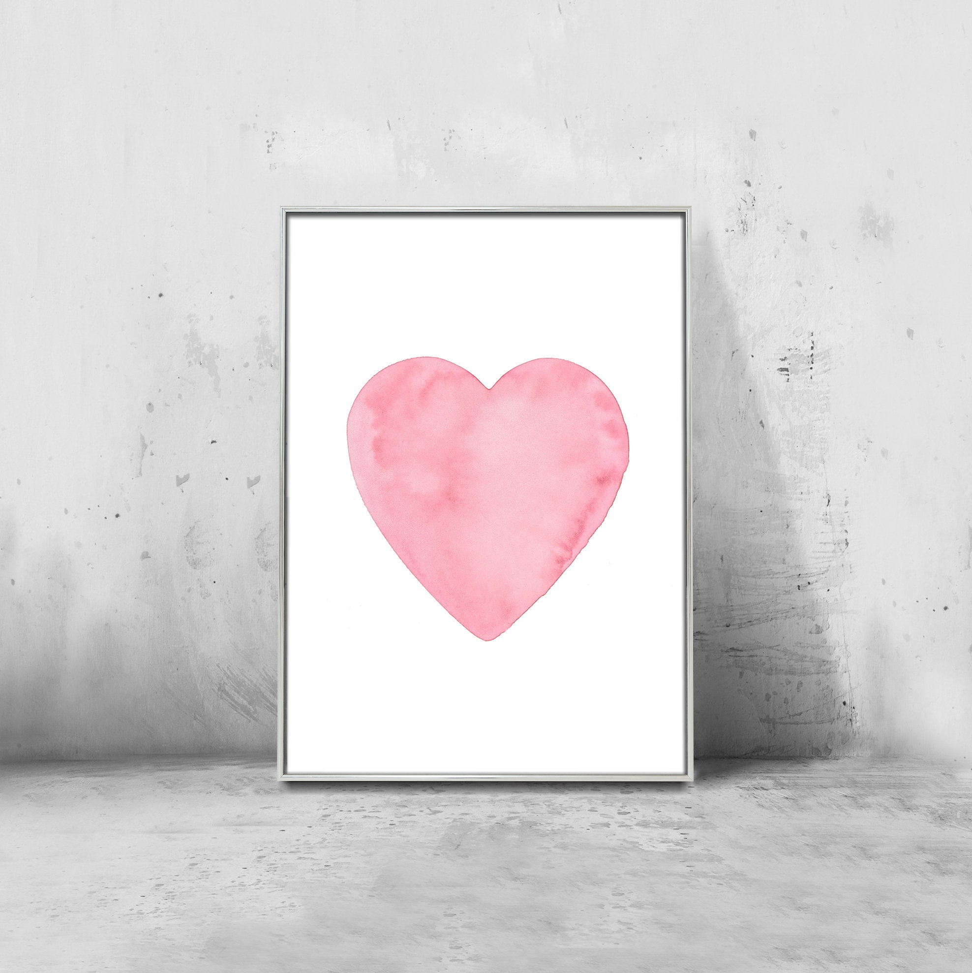Pink Heart Print Set of 3 Prints Love Printable Wall Art - Etsy