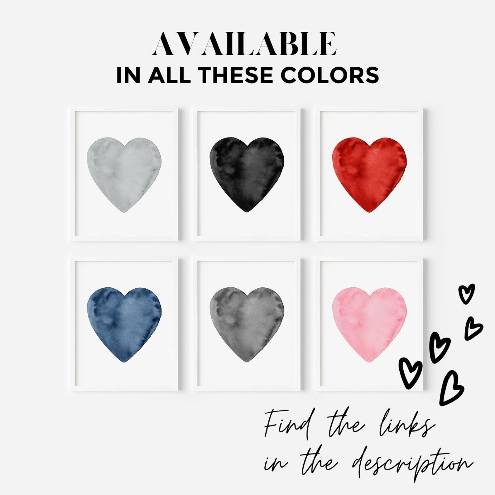 Navy Blue Heart Print Love Print Printable Heart Poster | Etsy