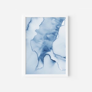 Light Blue Abstract Painting Blue Wall Art Decor PRINTABLE Art ...