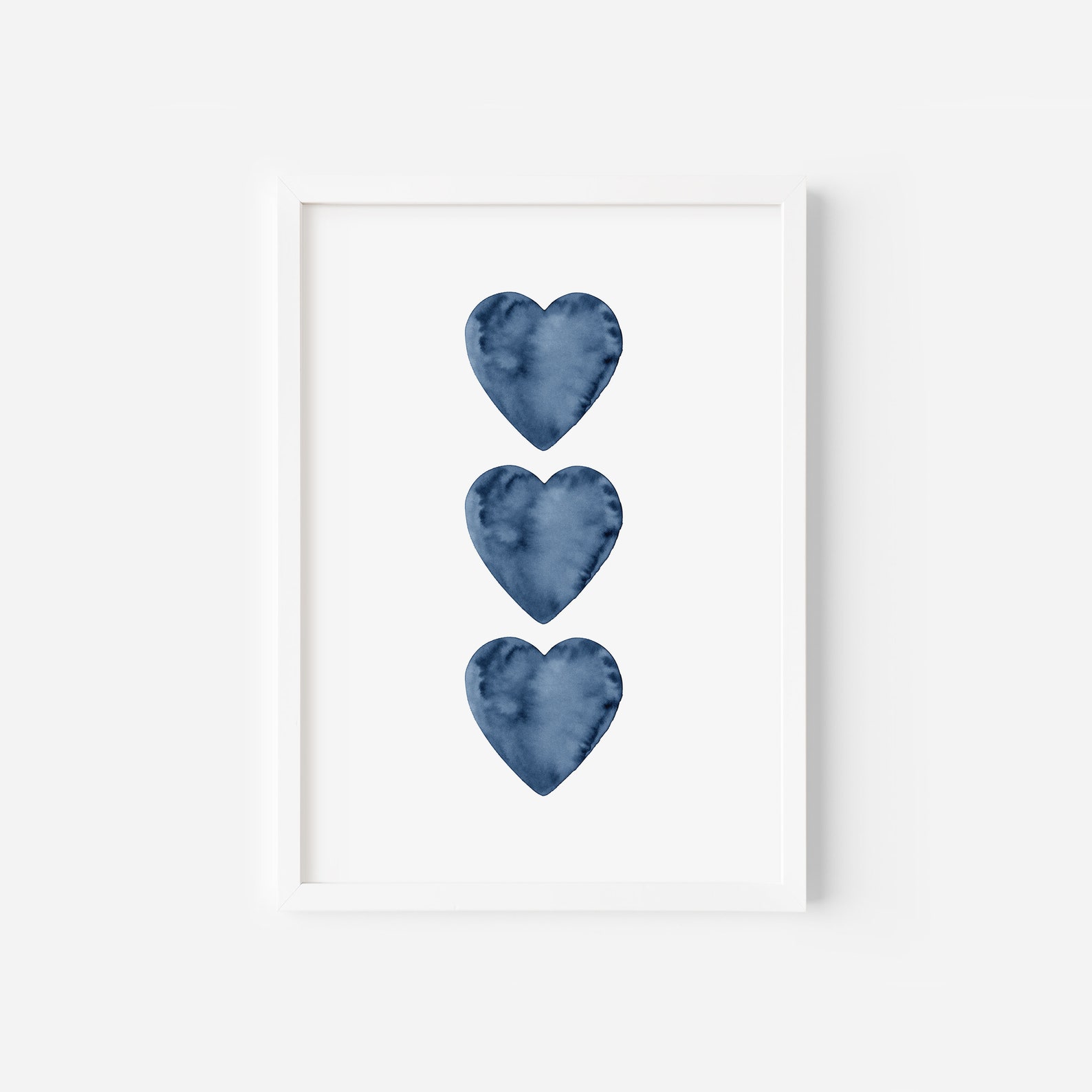 Navy Blue Heart Print Love Print Printable Heart Poster - Etsy