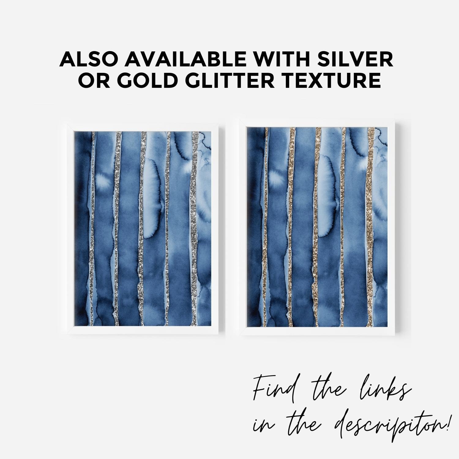 Blue Abstract Art Print Printable Wall Art Watercolor | Etsy