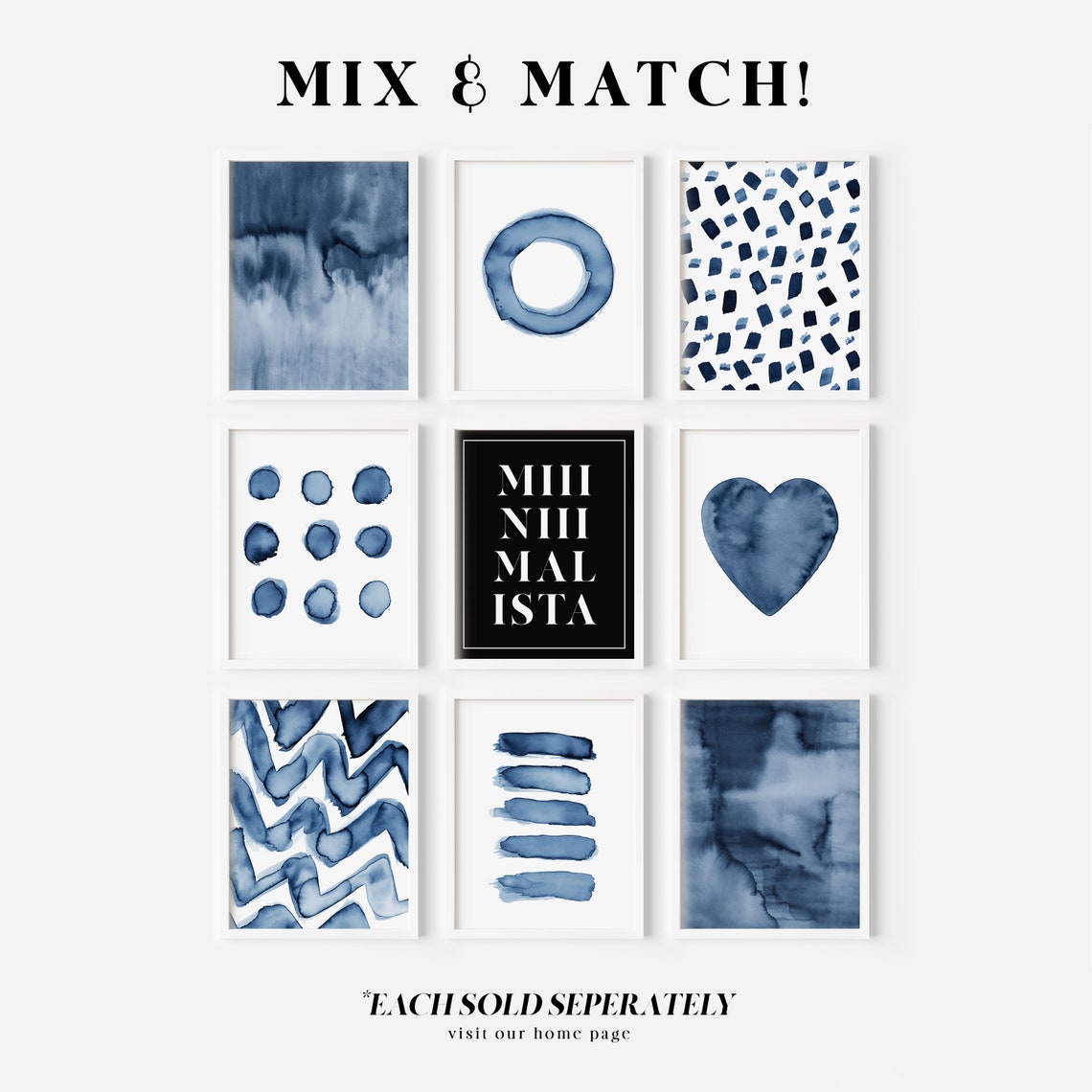 Navy Blue Watercolor Quote Printable Watercolor Quotes Wall - Etsy