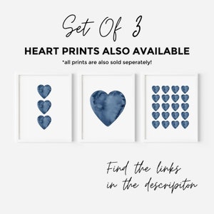 Navy Blue Heart Print, Love Print, Printable Heart Poster, Love Heart ...