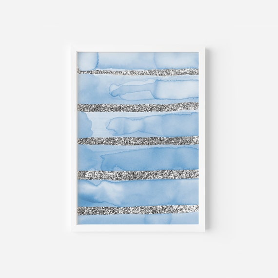 Light Blue Watercolor Print Printable Wall Art Abstract | Etsy