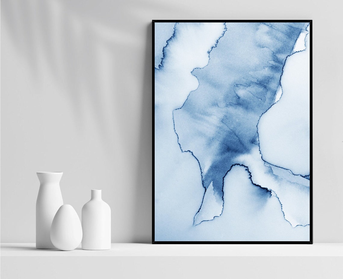 Light Blue Abstract Painting Blue Wall Art Decor PRINTABLE Art - Etsy