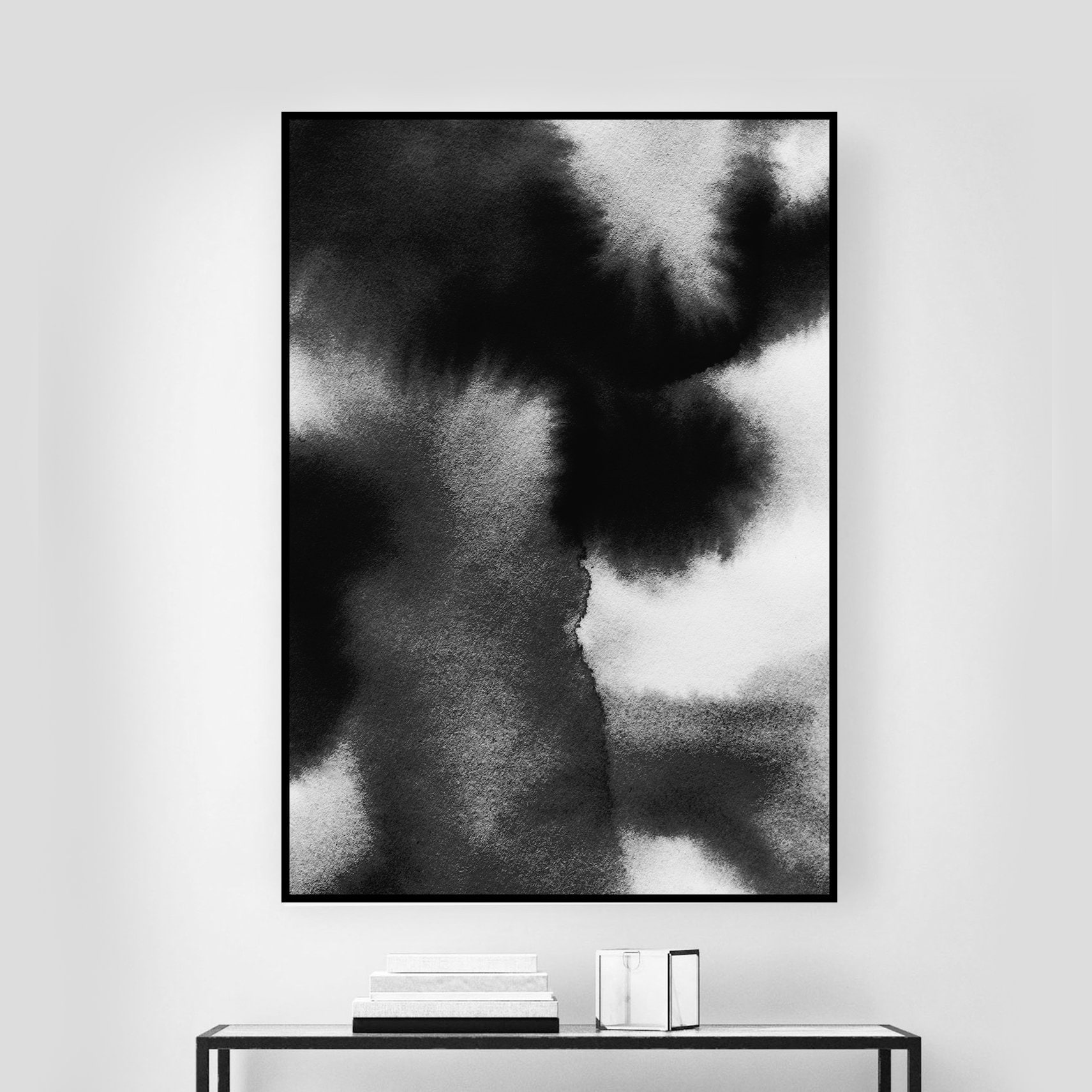 Black Abstract Art Print, Black and White Abstract Art, Printable Art ...