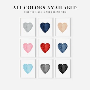 Navy Blue Heart Print, Love Printable Wall Art, Watercolor Hearts ...