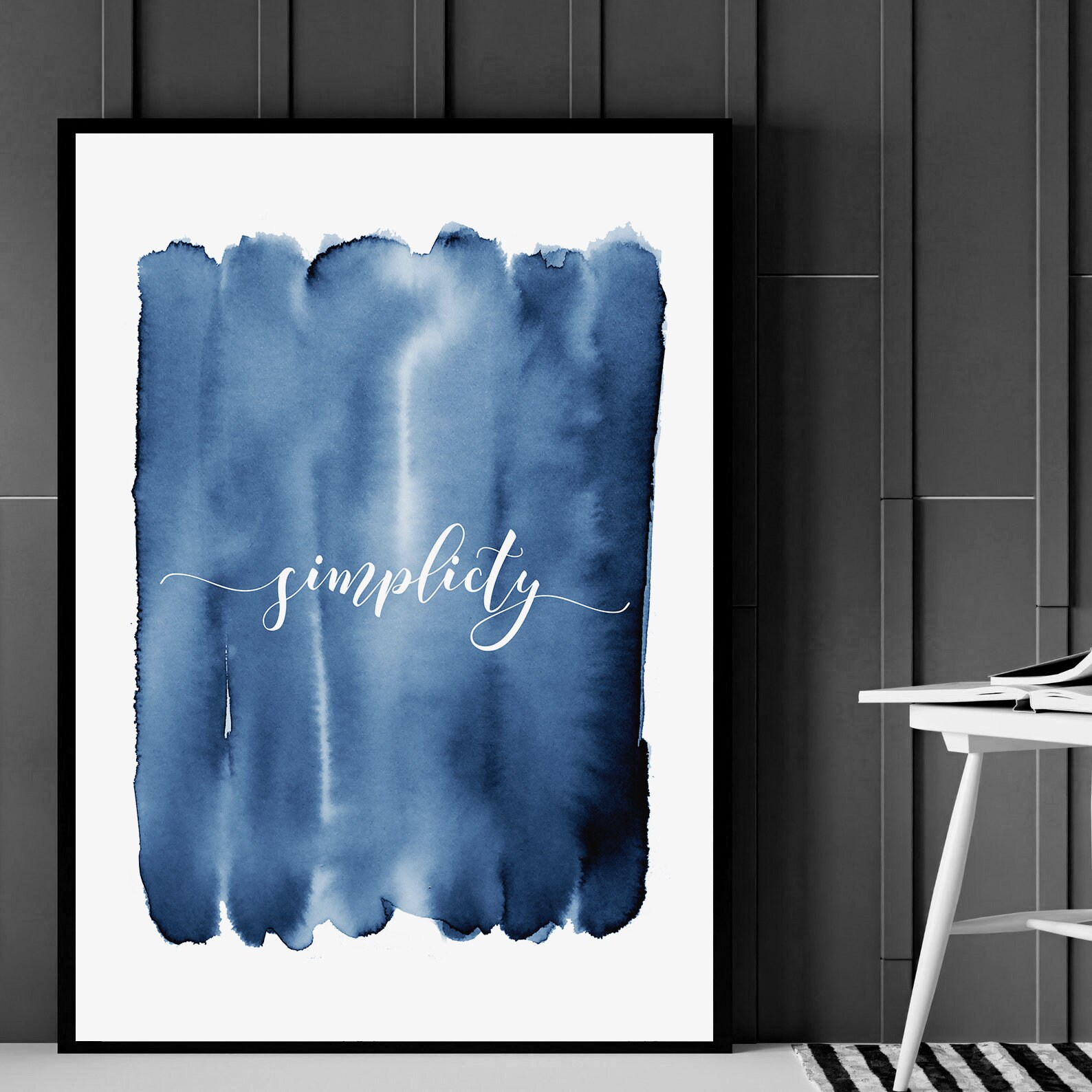 Navy Blue Watercolor Quote Printable, Watercolor Quotes, Wall Art ...