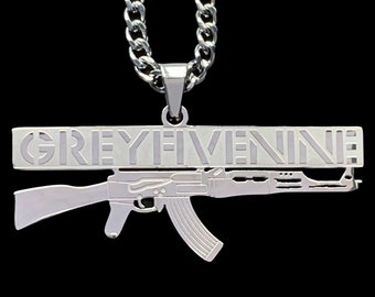G59 AK Chain Polished & Etched Stainless Steel Suicideboys | Etsy