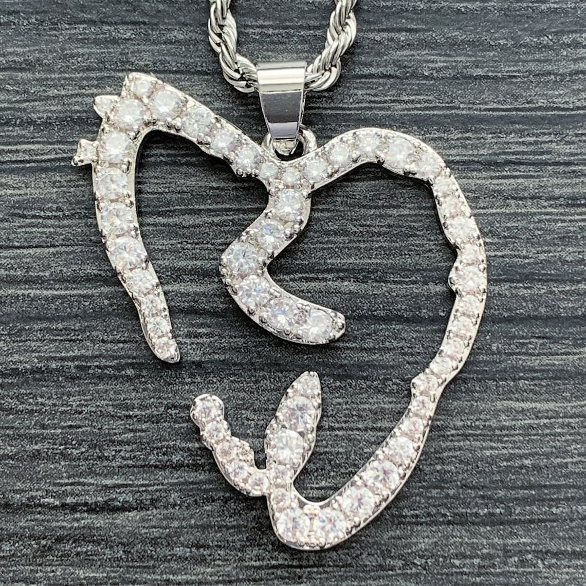 Xxxtentacion Heartbreak Chain Iced Out Cubic Zirconia Jahseh Etsy Uk