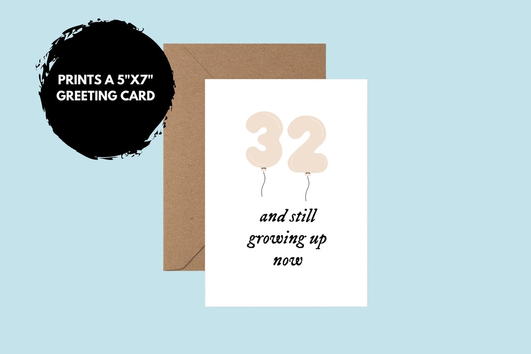 32 and Still Growing up Now Printable Greeting Card, Taylor Swift ...