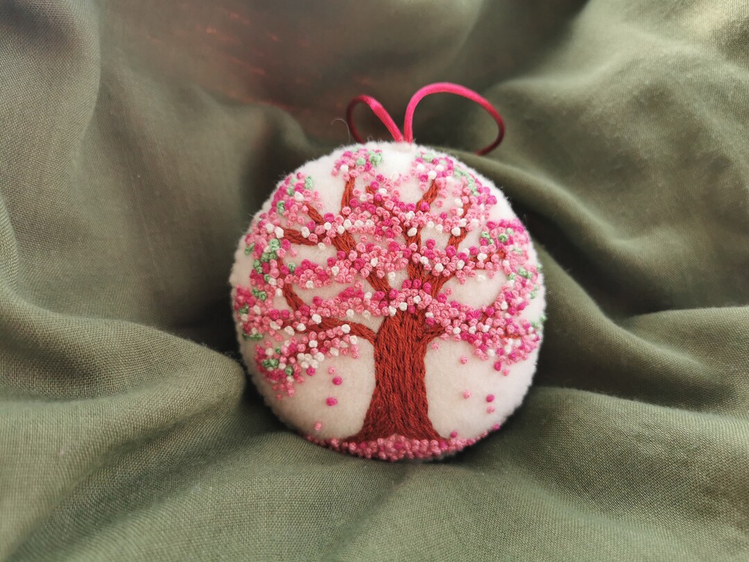 Cherry Blossom Tree Hand Embroidery Wool Felt - Etsy