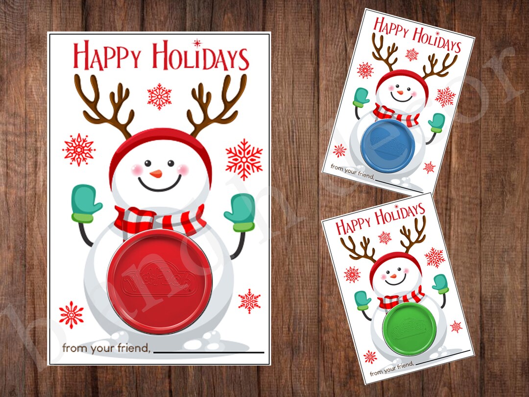 Snowman Playdoh Cards/ Printable/ DIY/ Digital File Download - Etsy ...