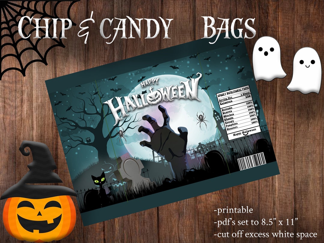 Printable Halloween Chip/ Candy Bags/ D.I.Y./ Digital Download - Etsy