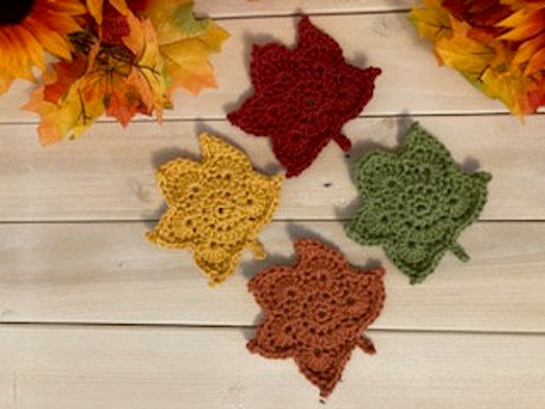 Handmade Crochet Fall Leaves Coaster - Etsy