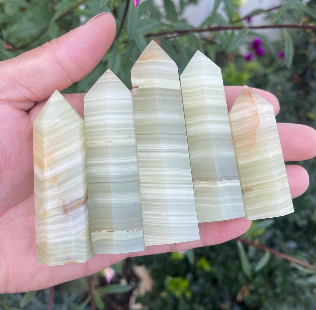 Green Banded Onyx Tower, Green Banded Onyx Point, Banded Onyx Crystal ...