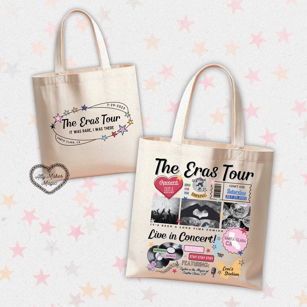 Santa Clara Night 2 Retro Tote Bag | Tour | Female Rage | Merch | Eras ...