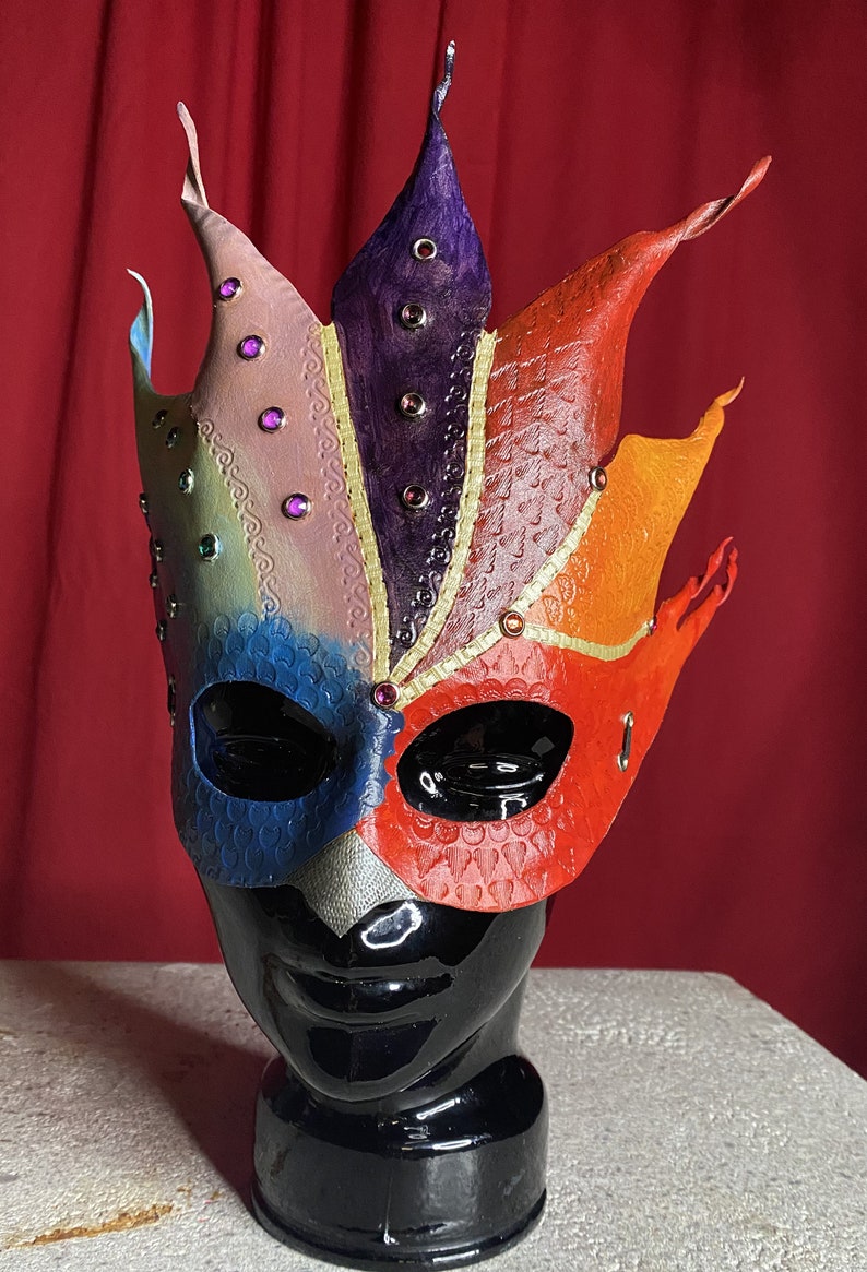 Leather Costume Mask Festival Renaissance Masquerade - Etsy
