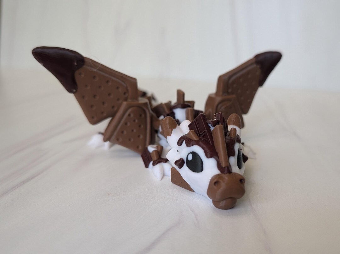 Flexi Baby Smores Dragon: 3D Printed Articulating Fidget Figurine - Etsy