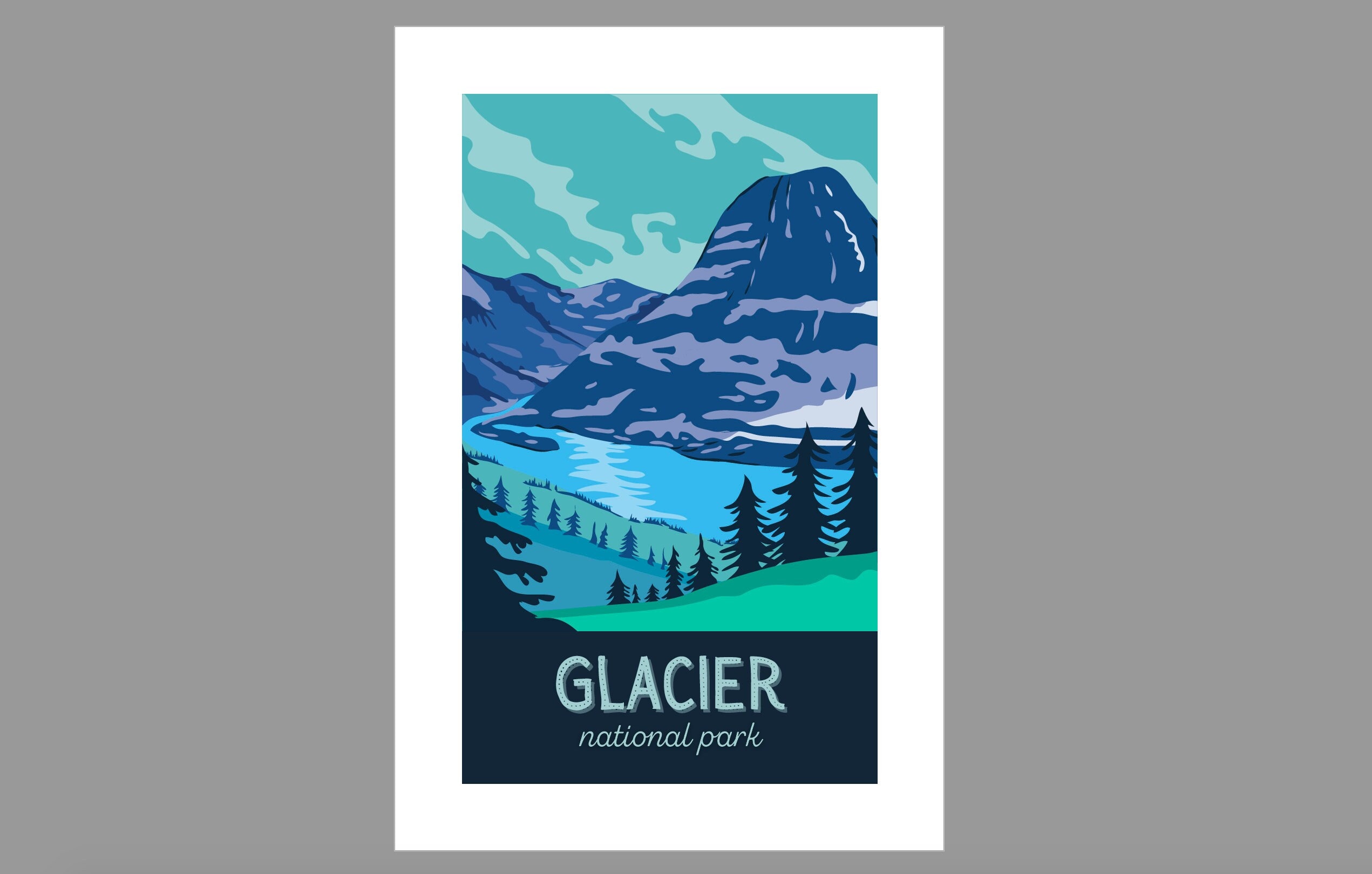 Glacier National Park Poster PDF Download - Etsy
