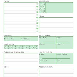 Green Daily Planner PDF Download - Etsy