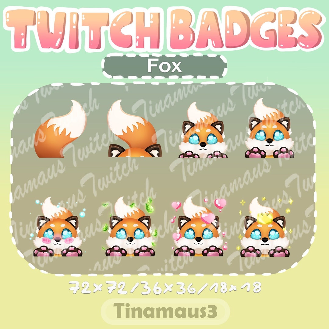 FOX SUB-BADGES | Twitch Sub Badges | Cute Fox - Etsy