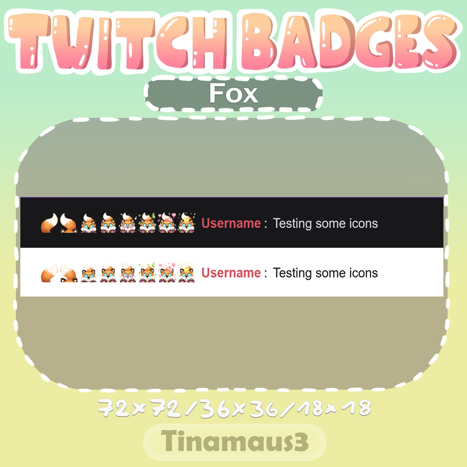 FOX SUB-BADGES | Twitch Sub Badges | Cute Fox - Etsy