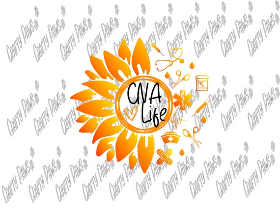 CNA Life Sunflower Orange Jpeg PNG SVG - Etsy
