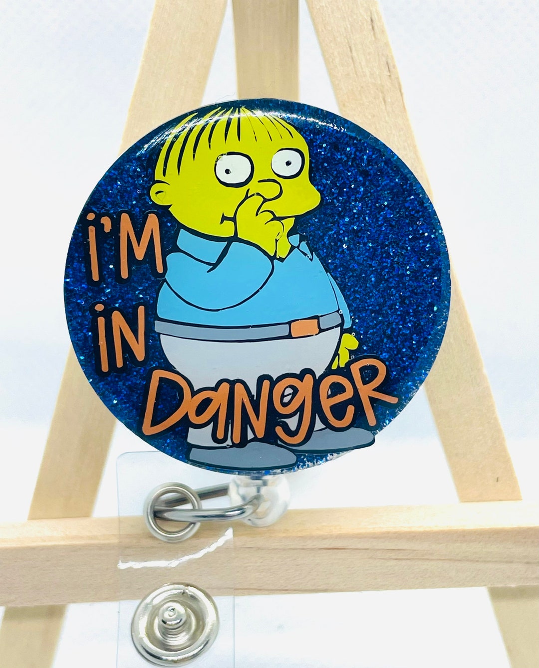 Im in Danger Simpsons Meme Inspired Badge Reel With Alligator or Belt ...