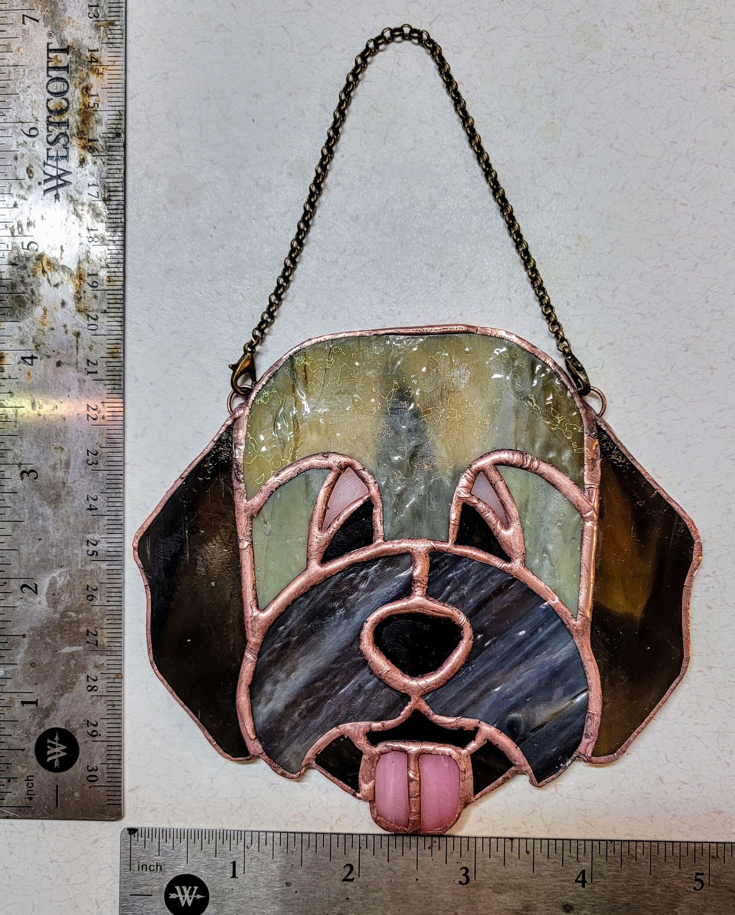Shaggy Dog Stained Glass Suncatcher - Etsy