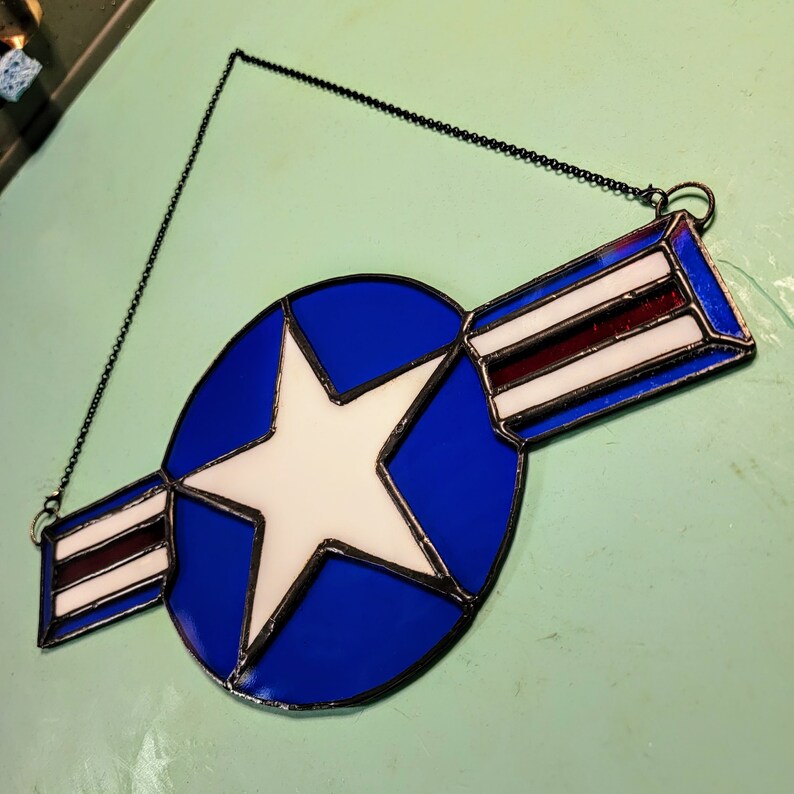 USAF Star Roundel Stained Glass Suncatcher - Etsy