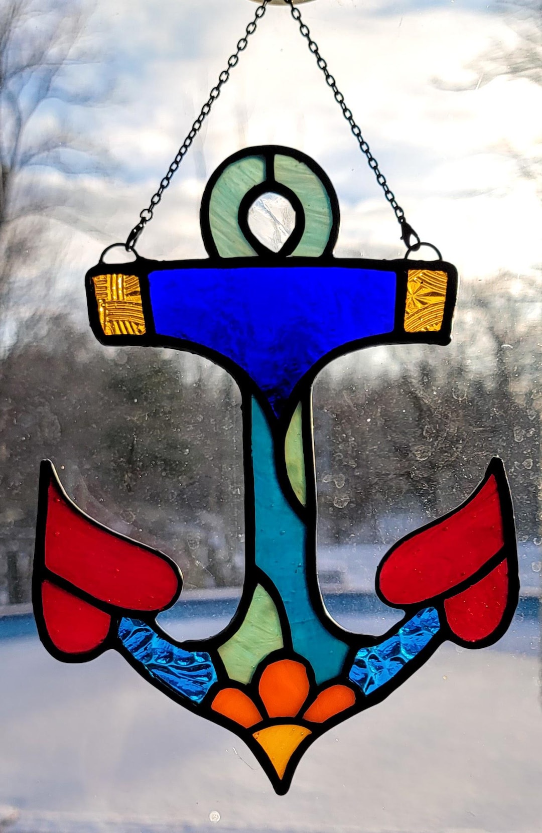 Sailor's Anchor - Stained Glass Suncatcher - Etsy