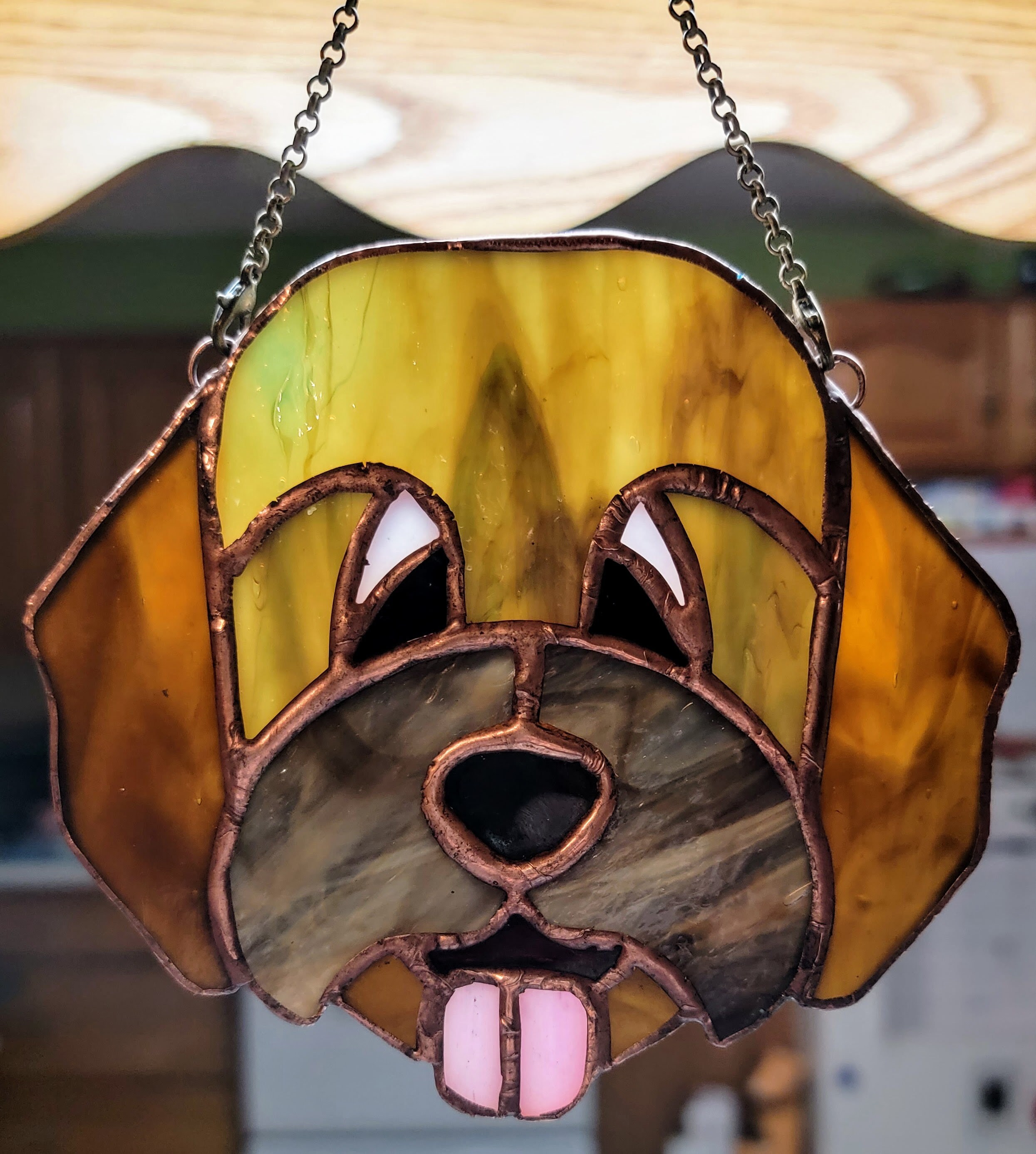 Shaggy Dog Stained Glass Suncatcher - Etsy