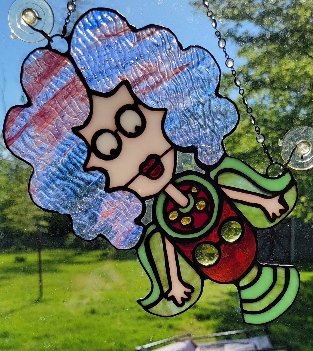 Interplanet Janet - Stained Glass Suncatcher With Detachable Crystal ...