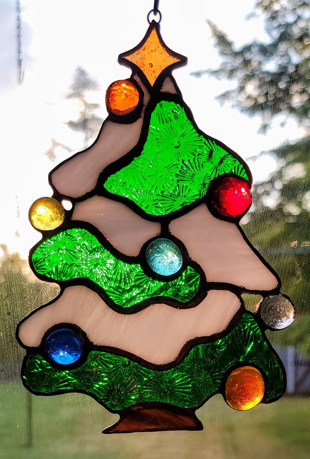 Christmas Tree - Stained Glass Suncatcher - Etsy