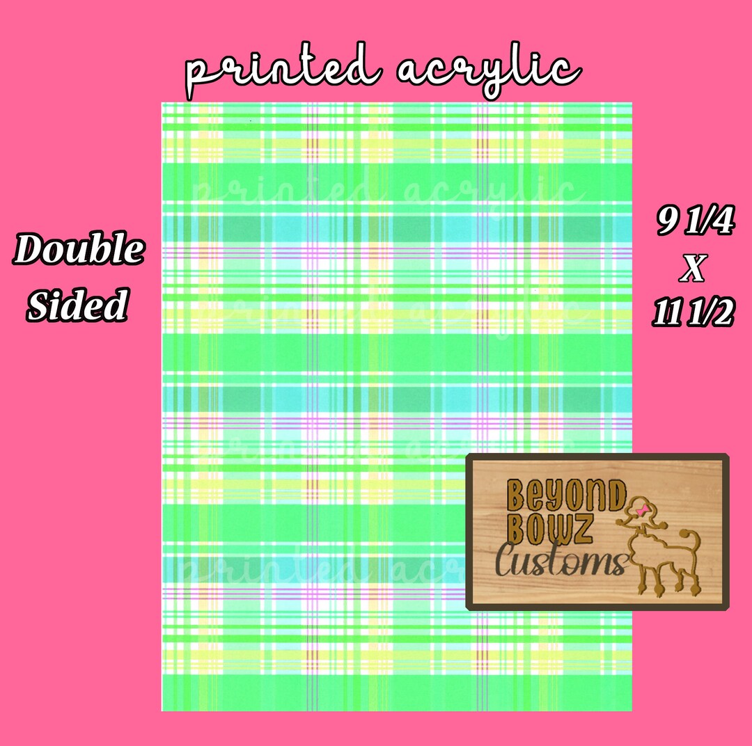PRINTED ACRYLIC SHEETS Plaid Design, Glowforge Ready to Laser ...